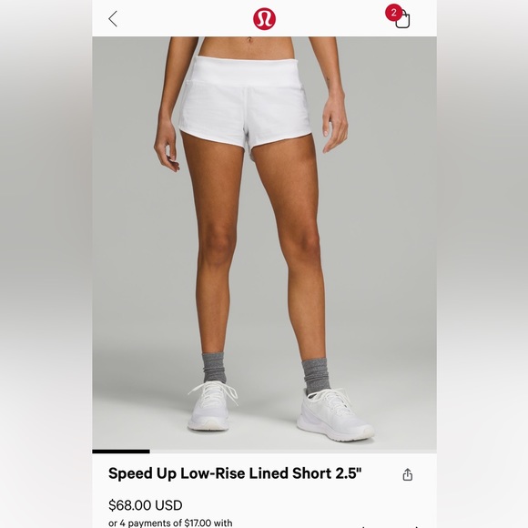 lululemon athletica | Shorts | Speed Up Low Rise Short 25 Length White ...